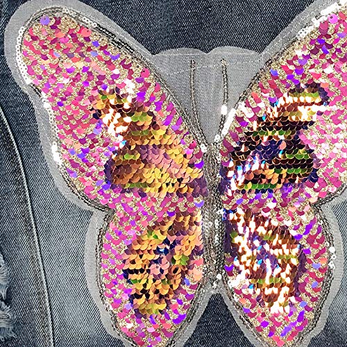 Peacolate Little Big Girl Distressed Sleeveless Jacket Embroidered Sequins Butterfly Denim Vest (Butterfly,8-9Years)