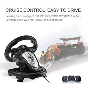 PXN Xbox Steering Wheel V3II 180° Gaming Racing Wheel Driving Wheel, with Linear Pedals and Racing Paddles for Xbox Series X|S, PC, PS4, Xbox One, Switch - Black