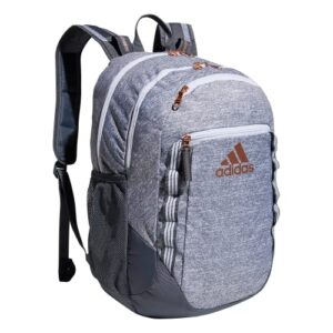 adidas excel 6 backpack, jersey grey/onix grey/rose gold, one size