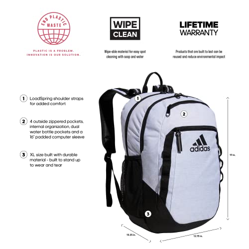 adidas Excel 6 Backpack, Jersey White/Black FW21, One Size