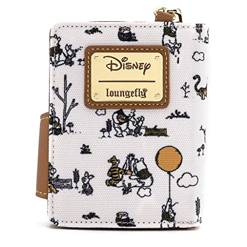 Loungefly Disney Winnie the Pooh Canvas Line Drawing Wristlet Wallet