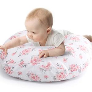 The Peanutshell Pink Floral Nursing Pillow for Breastfeeding | Pillow & Nursing Pillow Cover for Baby Girls