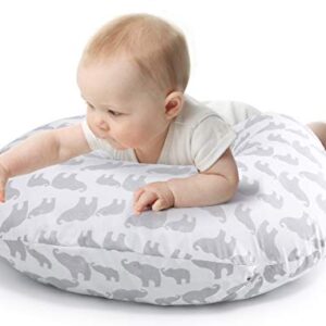 The Peanutshell Grey Elephant Nursing Pillow for Breastfeeding | Pillow & Nursing Pillow Cover for Baby Boys or Girls