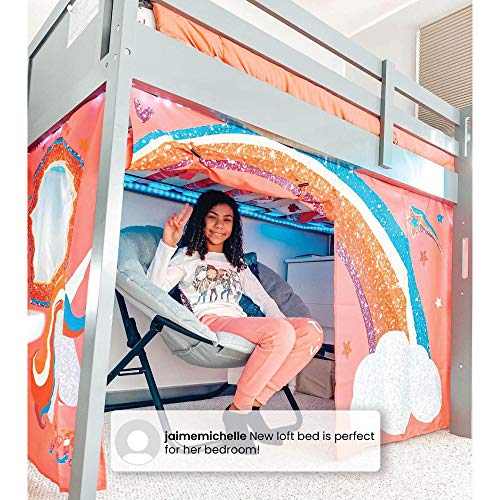 JoJo Siwa Loft Bed Tent - Curtain Set for Low Twin Loft Bed (Bed Sold Separately) by Delta Children