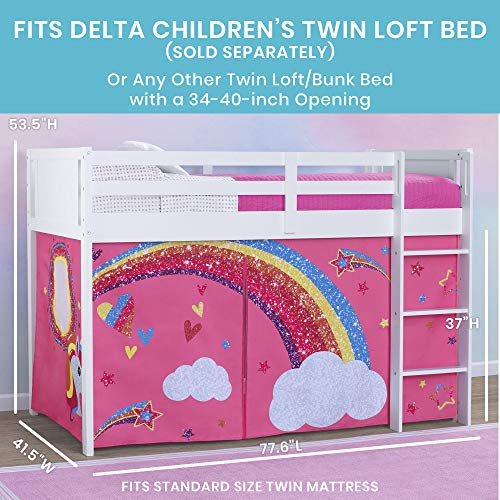 JoJo Siwa Loft Bed Tent - Curtain Set for Low Twin Loft Bed (Bed Sold Separately) by Delta Children