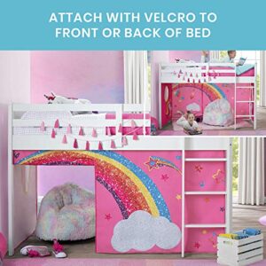 JoJo Siwa Loft Bed Tent - Curtain Set for Low Twin Loft Bed (Bed Sold Separately) by Delta Children