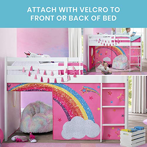 JoJo Siwa Loft Bed Tent - Curtain Set for Low Twin Loft Bed (Bed Sold Separately) by Delta Children