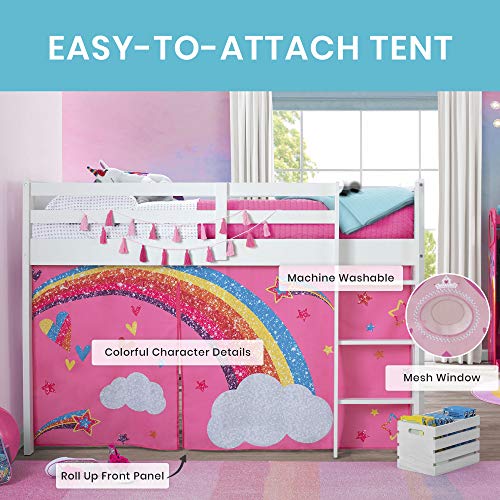 JoJo Siwa Loft Bed Tent - Curtain Set for Low Twin Loft Bed (Bed Sold Separately) by Delta Children