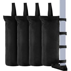 venrey 4-pack 112 lbs canopy sandbags weight bags, outdoor pop up canopy tent gazebo weight sand bag anchor kit, sand bags without sand - black