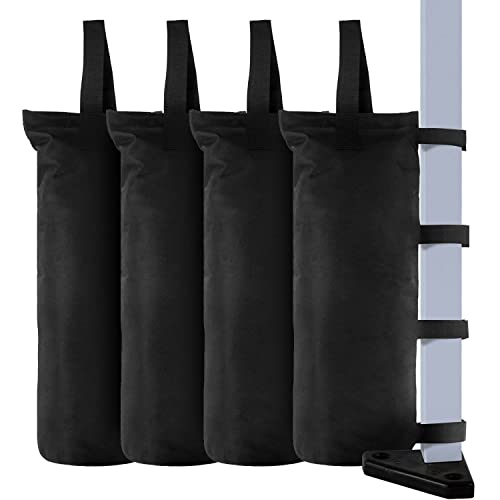 venrey 4-Pack 112 LBS Canopy Sandbags Weight Bags, Outdoor Pop Up Canopy Tent Gazebo Weight Sand Bag Anchor Kit, Sand Bags Without Sand - Black