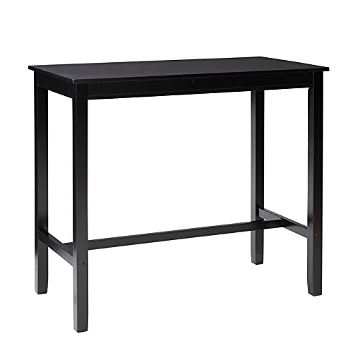 Linon Claridge 42" Wood Bar Height Pub Table in Black