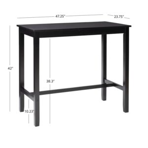 Linon Claridge 42" Wood Bar Height Pub Table in Black