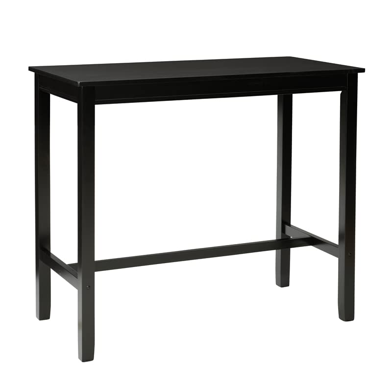 Linon Claridge 42" Wood Bar Height Pub Table in Black