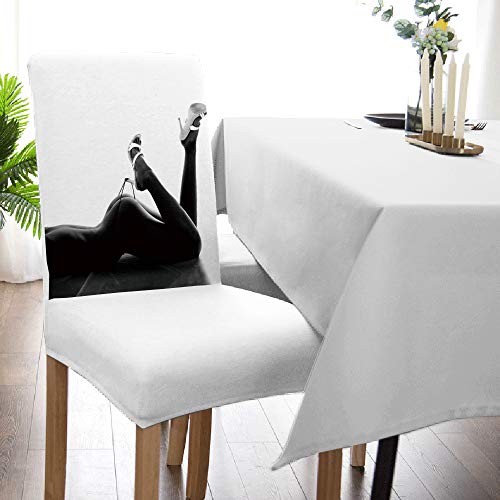 8 PCS Stretch Washable Chair Slipcovers Sexy Lady High Heel Chair Covers Set Black White Dining Chair Seat Protector for Home, Hotel, Ceremony