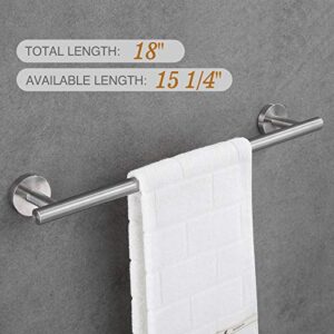 USHOWER 16-Inch Bath Towel Bar, Total Length 18-Inch Brushed Nickel Towel Rack Wall Mounted, SUS304 Stainless Steel Modern Home Decor Towel Holder for Bathroom