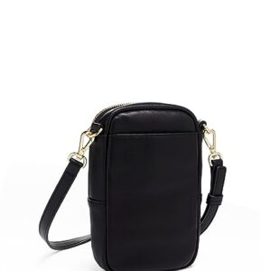 TUMI Voyageur Katy Crossbody - Crossbody Purse for Holding Phone & More - Women's Sling Bag - Black Leather & Gold Hardware