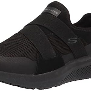 Skechers Women's Slip on Athletic Food Service Shoe, Black, 9.5 Wide