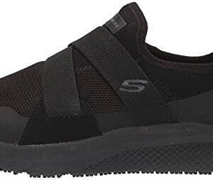 Skechers Women's Slip on Athletic Food Service Shoe, Black, 9.5 Wide