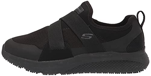 Skechers Women's Slip on Athletic Food Service Shoe, Black, 9.5 Wide