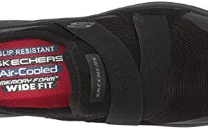 Skechers Women's Slip on Athletic Food Service Shoe, Black, 9.5 Wide