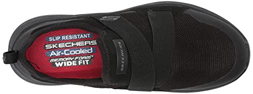 Skechers Women's Slip on Athletic Food Service Shoe, Black, 9.5 Wide