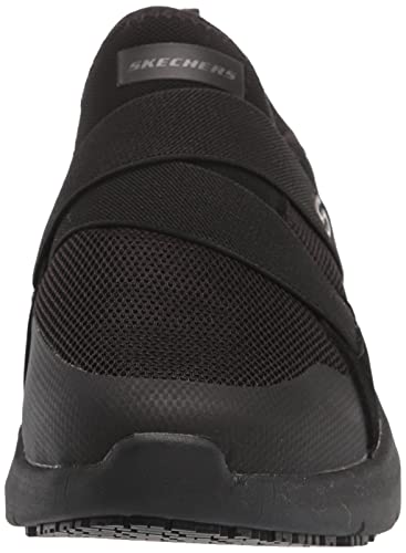 Skechers Women's Slip on Athletic Food Service Shoe, Black, 9.5 Wide