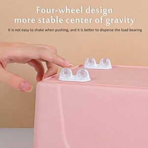 Adhesive Caster Wheels, Non Swivel Castors, Furniture Storage Box Pulley, Mini Self Adhesive Caster Wheels for Trash Can, Baby Toys Car, Cloth Bin, Container, Cabinet, Moving Carton (Pack of 8)