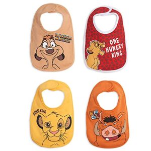 disney lion king simba timon pumbaa 4 pack bibs multicolored one size