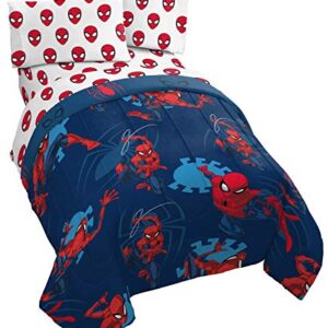 Jay Franco Marvel Spiderman Spidey Daze 5 Piece Queen Bed Set - Includes Reversible Comforter & Sheet Set Bedding - Super Soft Fade Resistant Microfiber (Official Marvel Product)