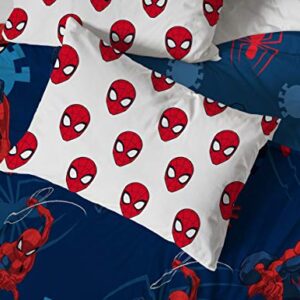 Jay Franco Marvel Spiderman Spidey Daze 5 Piece Queen Bed Set - Includes Reversible Comforter & Sheet Set Bedding - Super Soft Fade Resistant Microfiber (Official Marvel Product)