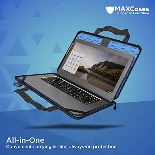 MAXCases Explorer 4 Rigid Laptop Work-In Case Shock Absorbing Ballistic Nylon Material | Slim Design, Weather-Proof Exterior w/Pocket (Black) (14 Inch)