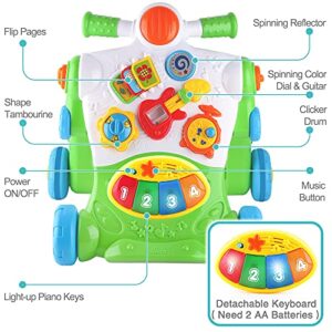 iPlay, iLearn 3 in 1 Baby Walker for Boys Girls, Sit to Stand up Learning Walkers, Toddler Push Walking Toys, Infant Musical Activity Center, Birthday Gift for 6 9 12 18 24 Months, 1 2 Years Old Child