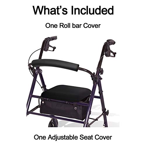 Unisex Rollator Walker Seat and Backrest Rollbar Covers Universal Soft Rollator Accessories Colorful Printing Patterns