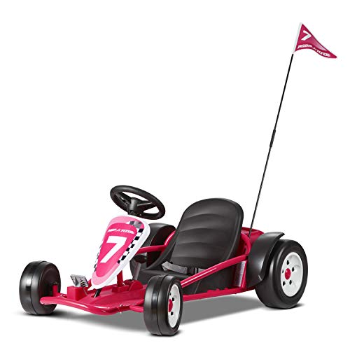 Radio Flyer Ultimate Go-Kart, 24 Volt Outdoor Ride On Toy, Pink Go Kart for Kids Ages 3-8, Large