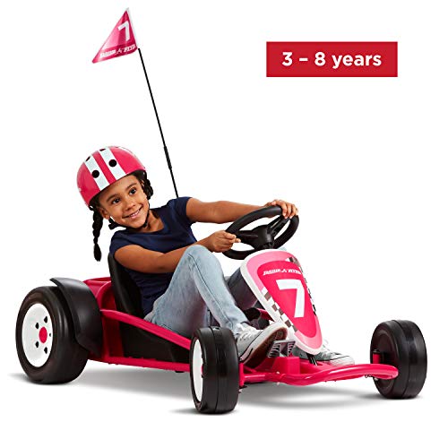 Radio Flyer Ultimate Go-Kart, 24 Volt Outdoor Ride On Toy, Pink Go Kart for Kids Ages 3-8, Large