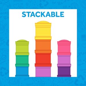 Re Play 2pk Snack Stack Food Storage Containers for Baby, Toddlers, and Children, Made from Virtually Indestructible Recycled HDPE, Includes Travel Lid, Dishwasher & Microwave Safe, Purple