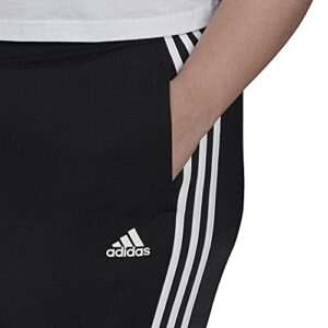 adidas Women's Plus Size Essentials Fleece Tapered Cuff Pants, Core Black, 2X