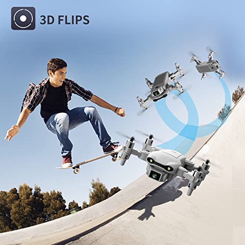 4DV9 Mini Drone for Kids with 720P HD Camera FPV Live Video RC Quadcopter Helicopter for Adults beginners Toys Gifts,Altitude Hold, Waypoints Functions,One Key Start,3D Flips,3 Batteries,Gray