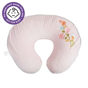 Boppy Nursing Pillow Luxe Support , Pink Sweet Safari, Ergonomic Nursing Essentials for Bottle and Breastfeeding, Firm Fiber Fill, with Soft Removable Nursing Pillow Cover, Machine Washable