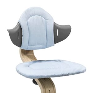 nomi stokke cushion, grey blue - adds softness & comfort to the chair & high chair - easy to attach & remove - for ages 6+ months - reversible & machine washable