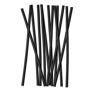 simple modern plastic reusable straws | bpa free and waste reducing straw for tumblers and travel mugs | classic collection | 12 pack | midnight black