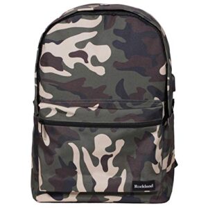 rockland classic laptop backpack, camo, large