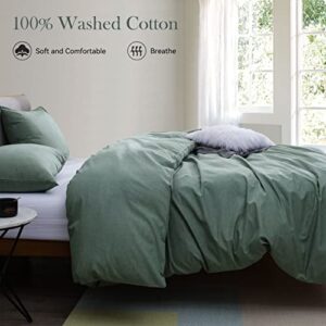 Ventidora 3 Piece Duvet Cover Set King Size,100% Organic Washed Cotton with Linen Feel Like Textured, Luxury Soft and Breatheable Bedding Set with Zipper Closure(1 Duvet Cover + 2 Pillowcases)