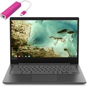 lenovo chromebook s330 14" laptop computer for business student, quad-core mediatek mt8173c 2.1ghz, 4gb ram, 32gb emmc, 802.11ac wifi, webcam, remote work, chrome os, ipuzzle type-c hub+ 128gb sd card