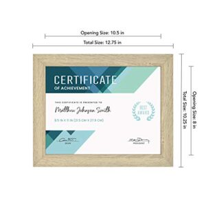 MCS Studio Gallery Document Frame, Certificate Frame Fits 8.5 x 11 Diplomas, Documents & Certificates, Natural Woodgrain, Single