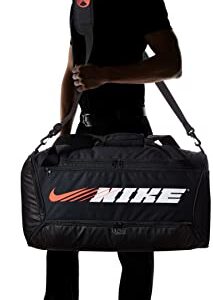 NIKE BRASILIA TRAINING/GYM/TRAVEL MEDIUM SPORT DUFFEL BAG BLACK/WHITE/RED CU9477 010