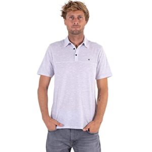 hurley men's stiller 3.0 polo, heather grey, large