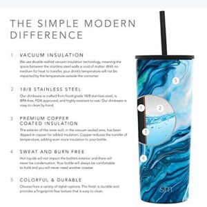 Simple Modern Insulated Tumbler with Lid and Straw | Iced Coffee Cup Reusable Stainless Steel Water Bottle Travel Mug | Gifts for Women Men Her Him | Classic Collection | 28oz | Ocean Geode