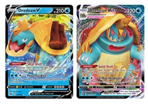 pokemon vmax card set - drednaw vmax 015/073 & drednaw v 014/073 - champions path - ultra rare card lot