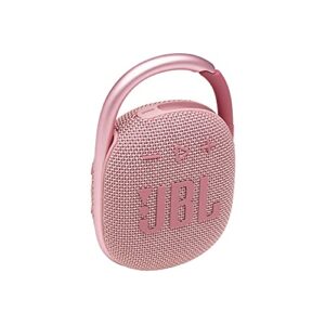 jbl clip 4 - portable mini bluetooth speaker, big audio and punchy bass, integrated carabiner, ip67 waterproof and dustproof, 10 hours of playtime, speaker for home, outdoor and travel - (pink)